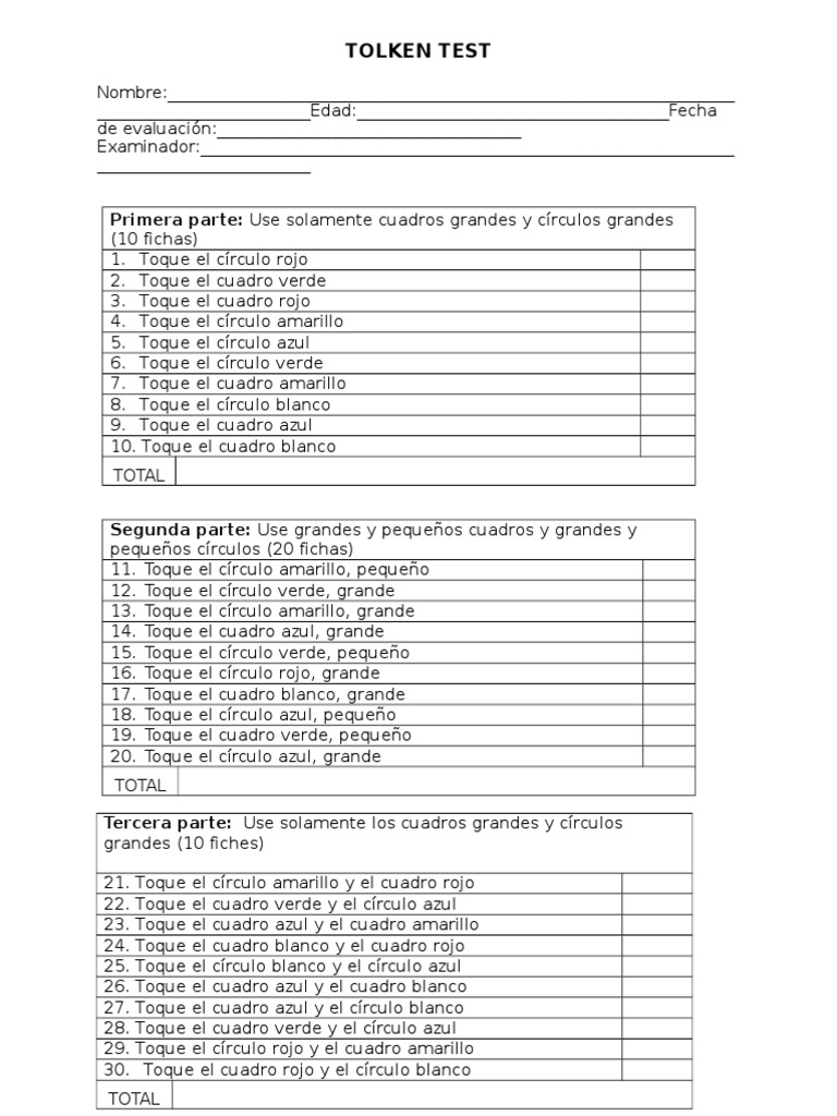 Token Test Protocolo e Imagenes | Verde | Azul