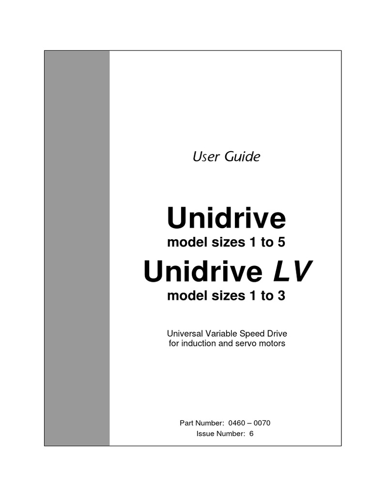 Uni Drive User Guide | PDF | Electric Motor | Control Theory