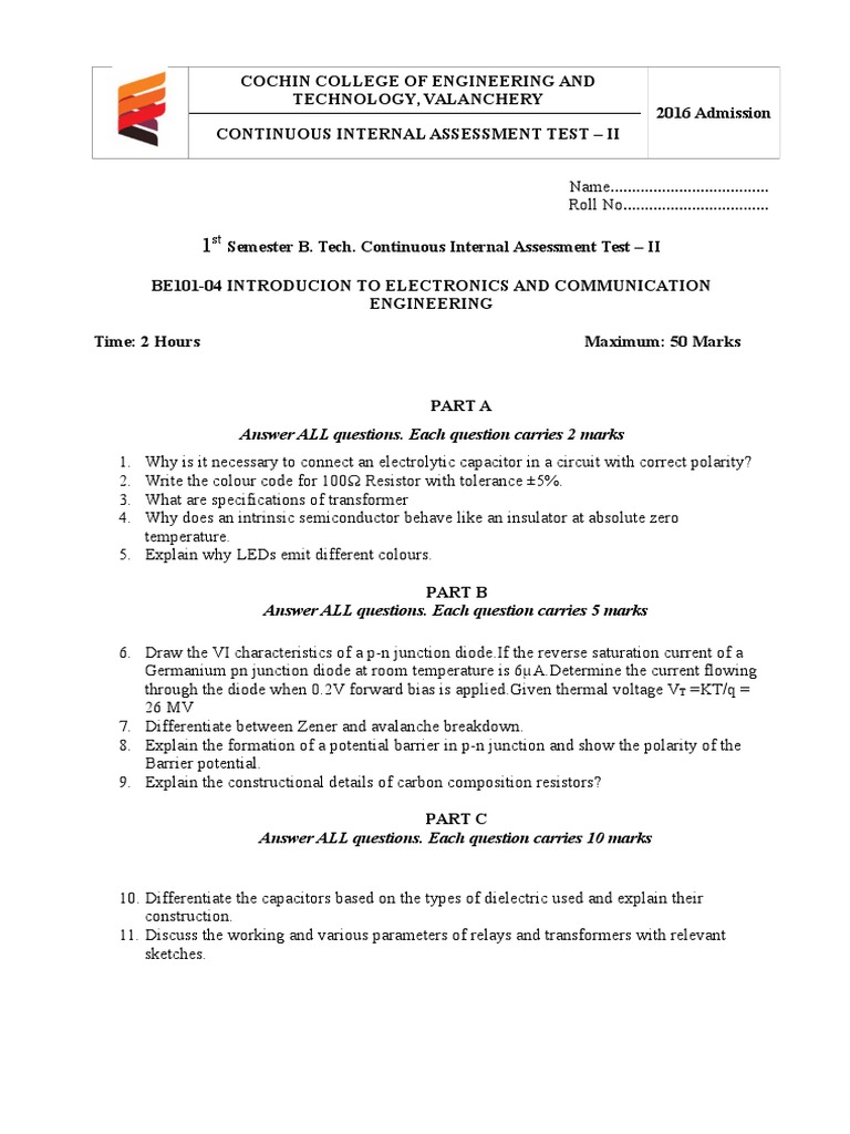 Answer ALL Questions. Each Question Carries 5 Marks | PDF