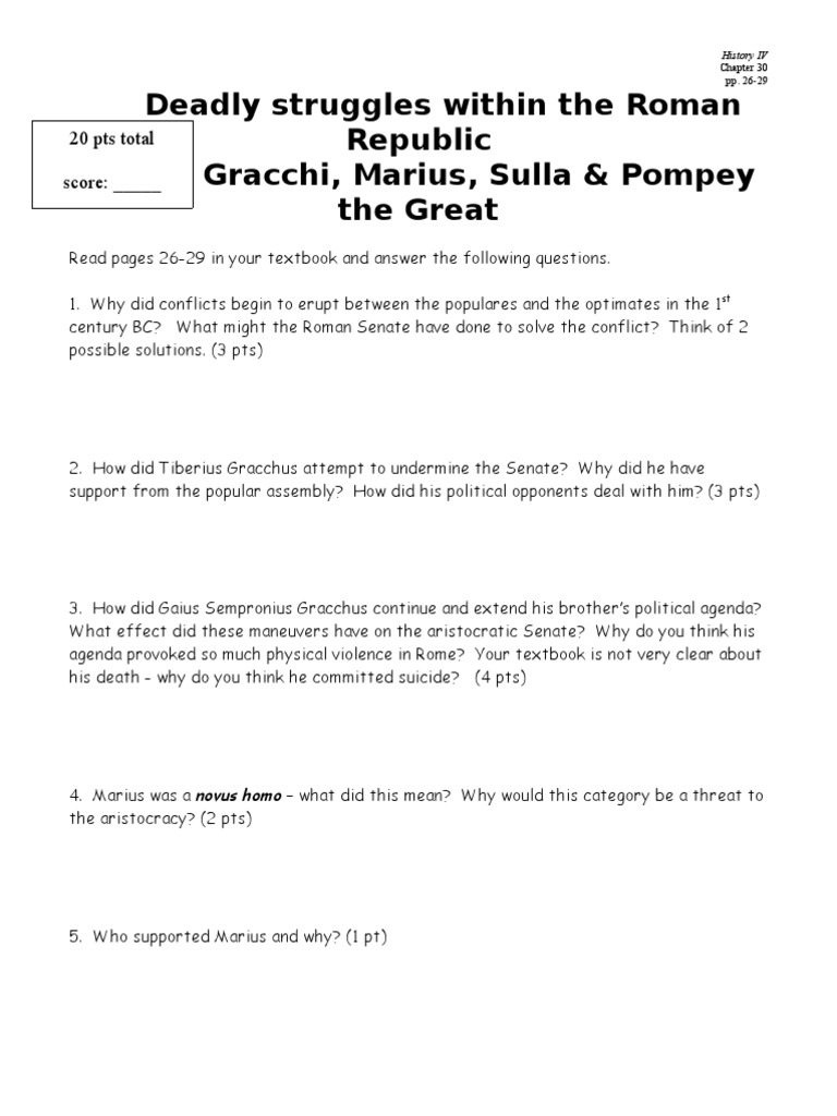 Deadly Struggles Within The Roman Republic | Download Free PDF | Roman ...