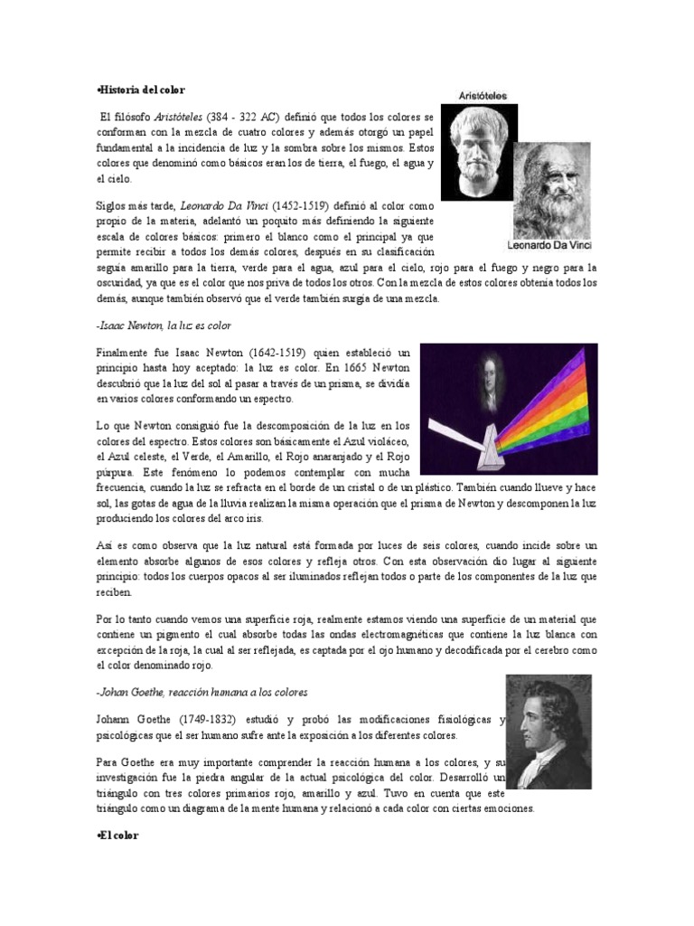 Historia Del Color | PDF | Color | Cian