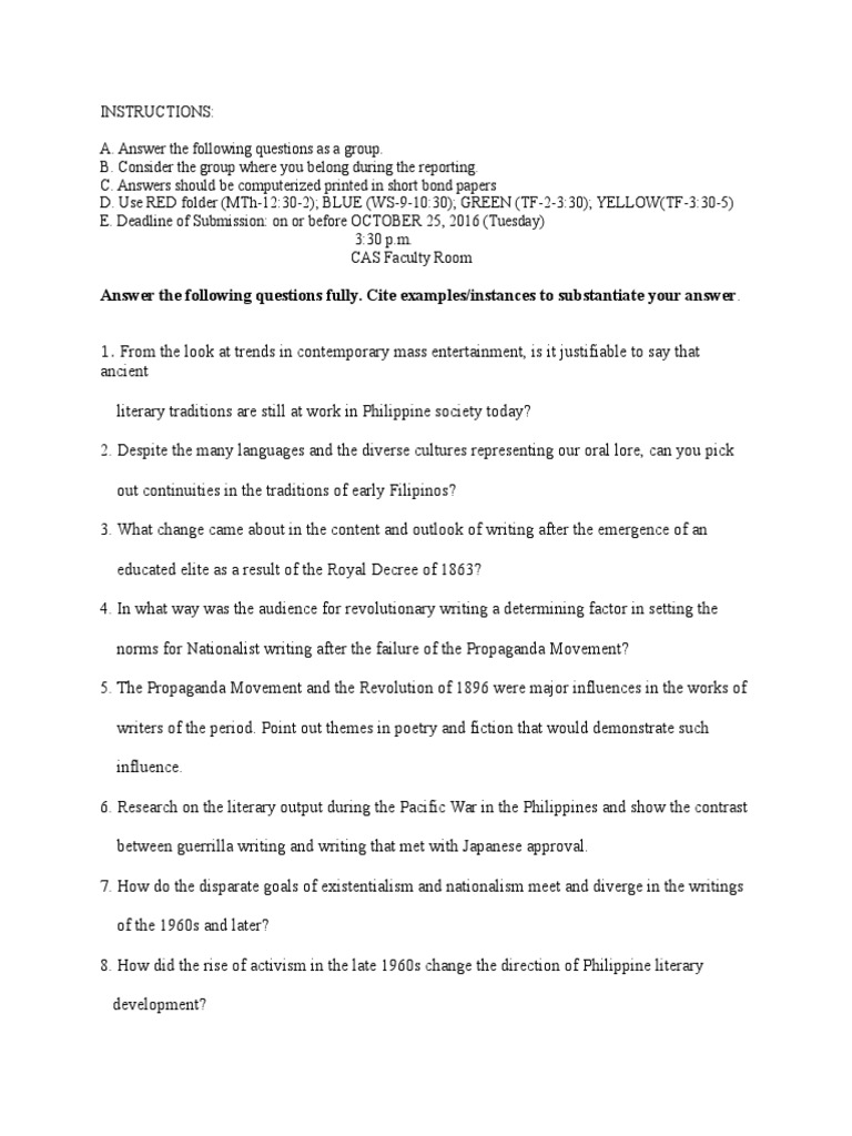 Answer The Following Questions Fully. Cite Examples/instances To ...