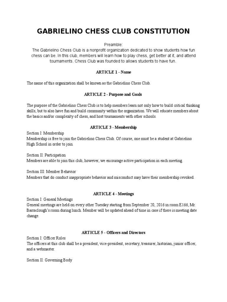 Constitution | PDF | Chess | Justice