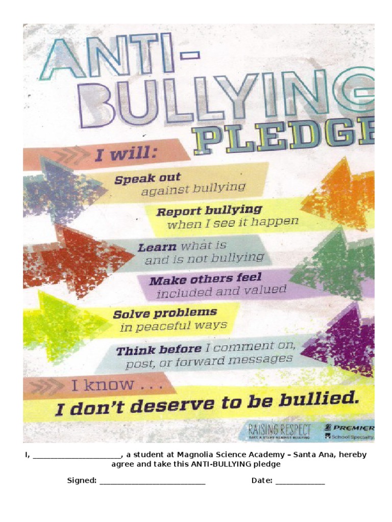 Anti-Bullying Pledge | PDF