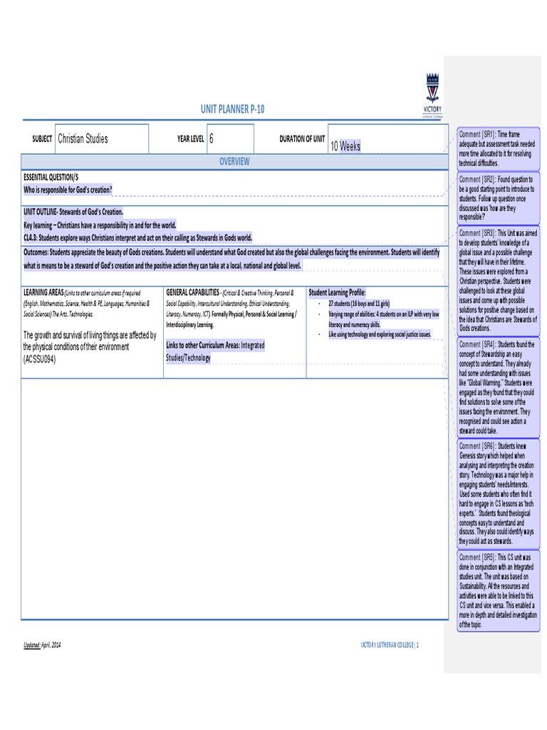 06-Stewards of Creation-Term 2-2016 | PDF | Educational Assessment ...