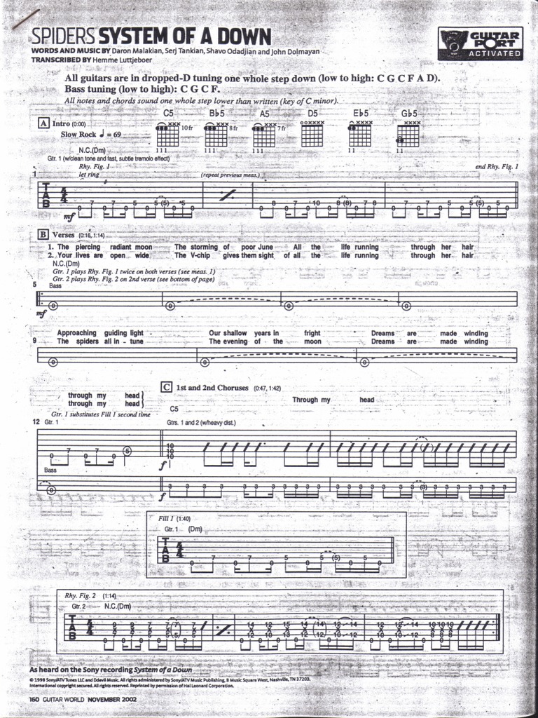 System of A Down - Spiders PDF | PDF