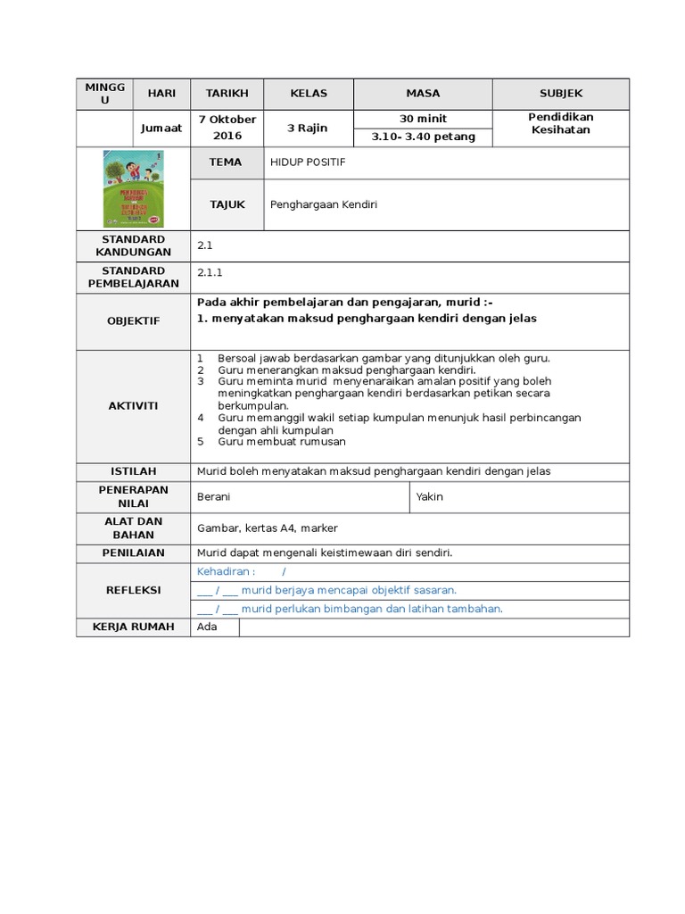 Contoh Penulisan RPH Mudah | PDF