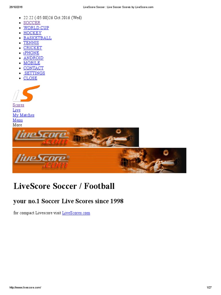 LiveScore Soccer - Live Soccer Scores by LiveScore | PDF