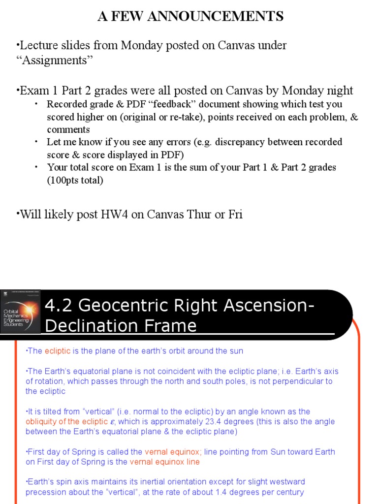 Lecture Slides From Monday Posted On Canvas Under "Assignments" Exam 1 ...