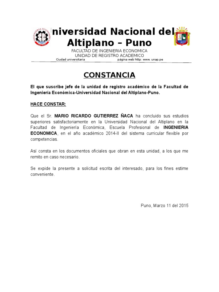 Constancia | PDF
