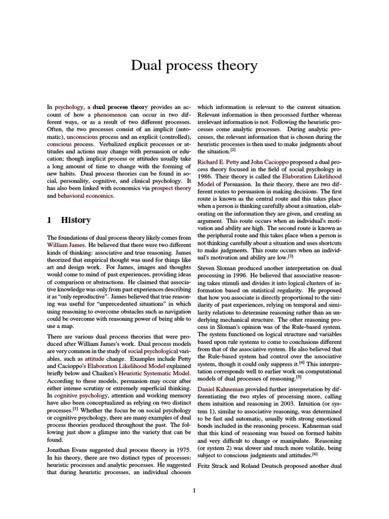Overview of Dual Process Theory | PDF | Attitude (Psychology) | Argument