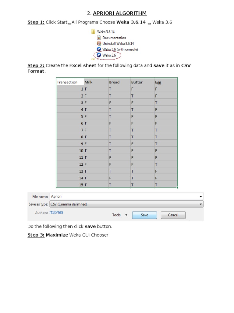 A Step-by-Step Guide to Running the Apriori Algorithm in Weka | PDF ...