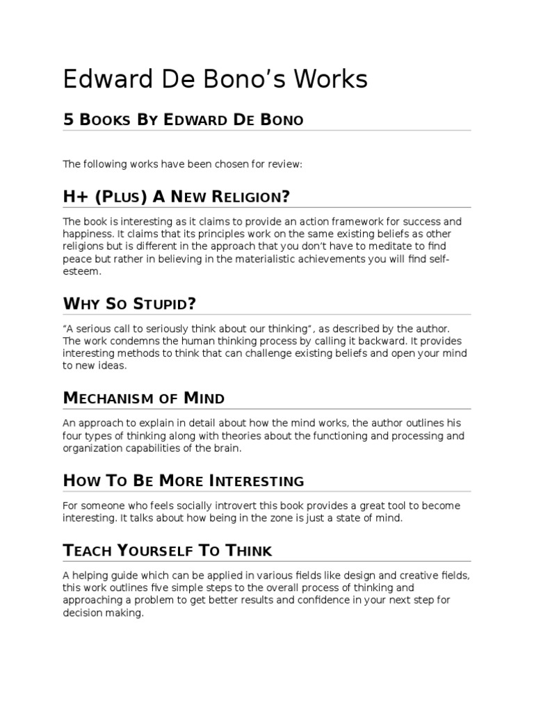 Edward de Bono | PDF
