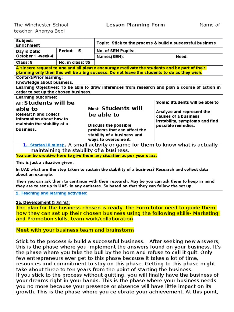 Yr 8 - Enrich - Day-4-Final | PDF | Lesson Plan | Pedagogy