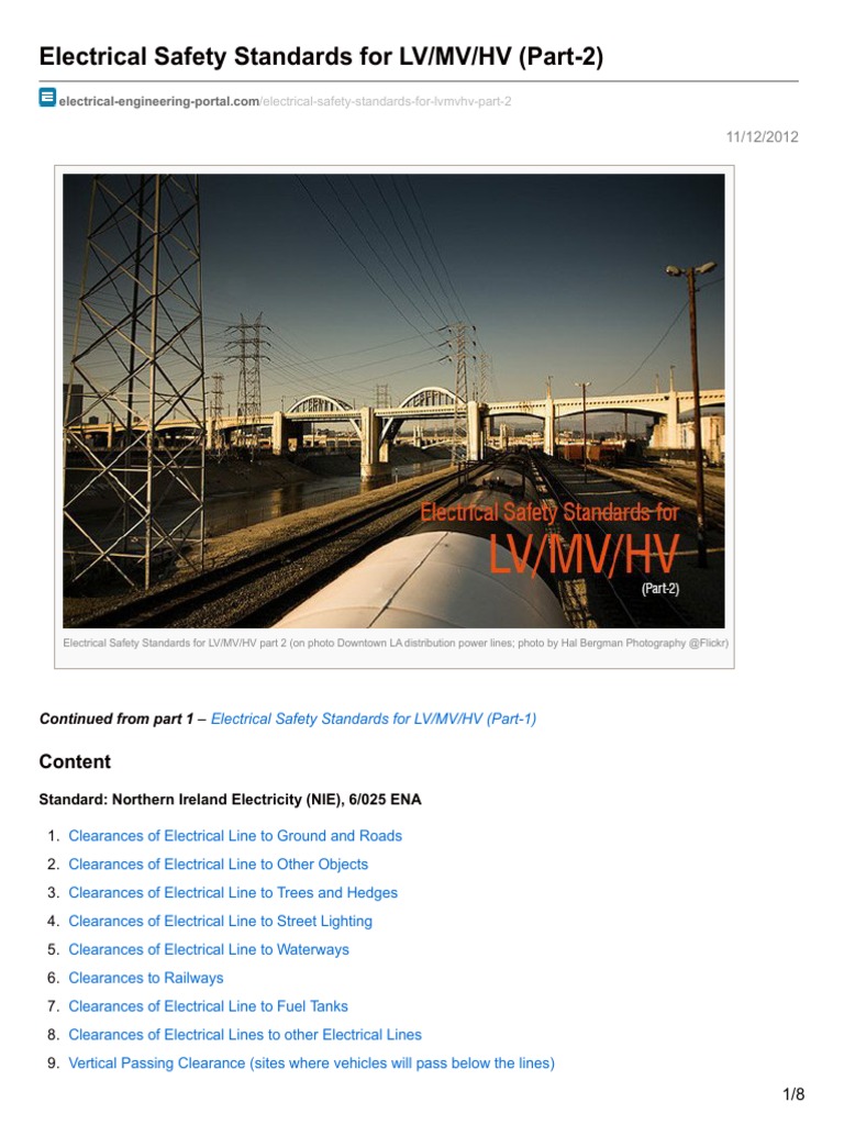 Electrical Safety Clearances for 11kV | PDF | Electric Power ...