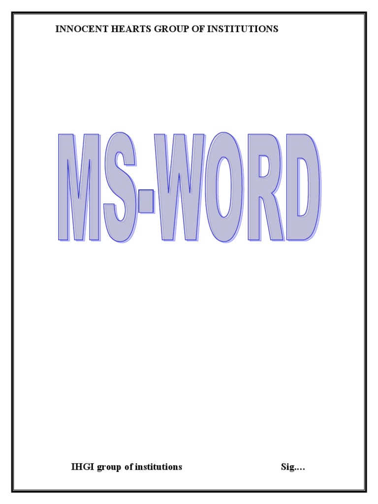 Introduction To MS Word and Techniques Formulae | PDF | Word Processor | Microsoft Word
