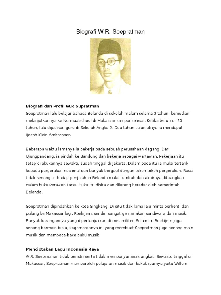 Biografi WR. Supratman | PDF