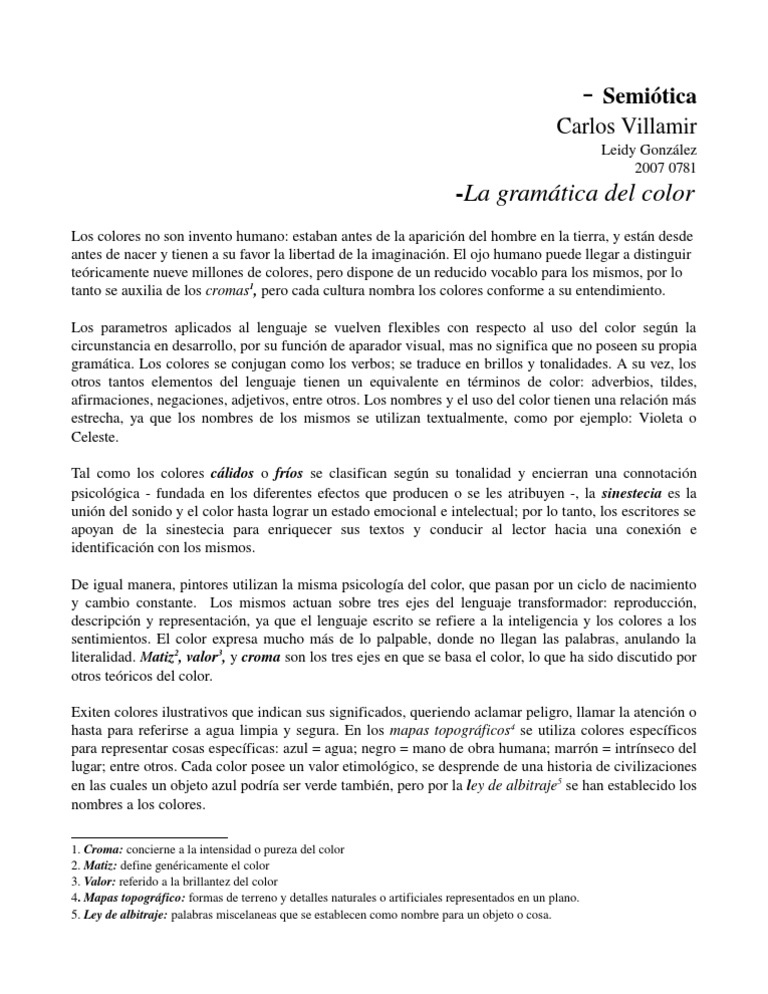 La Gramática del Color y su Significado | PDF | Color | Homo Sapiens