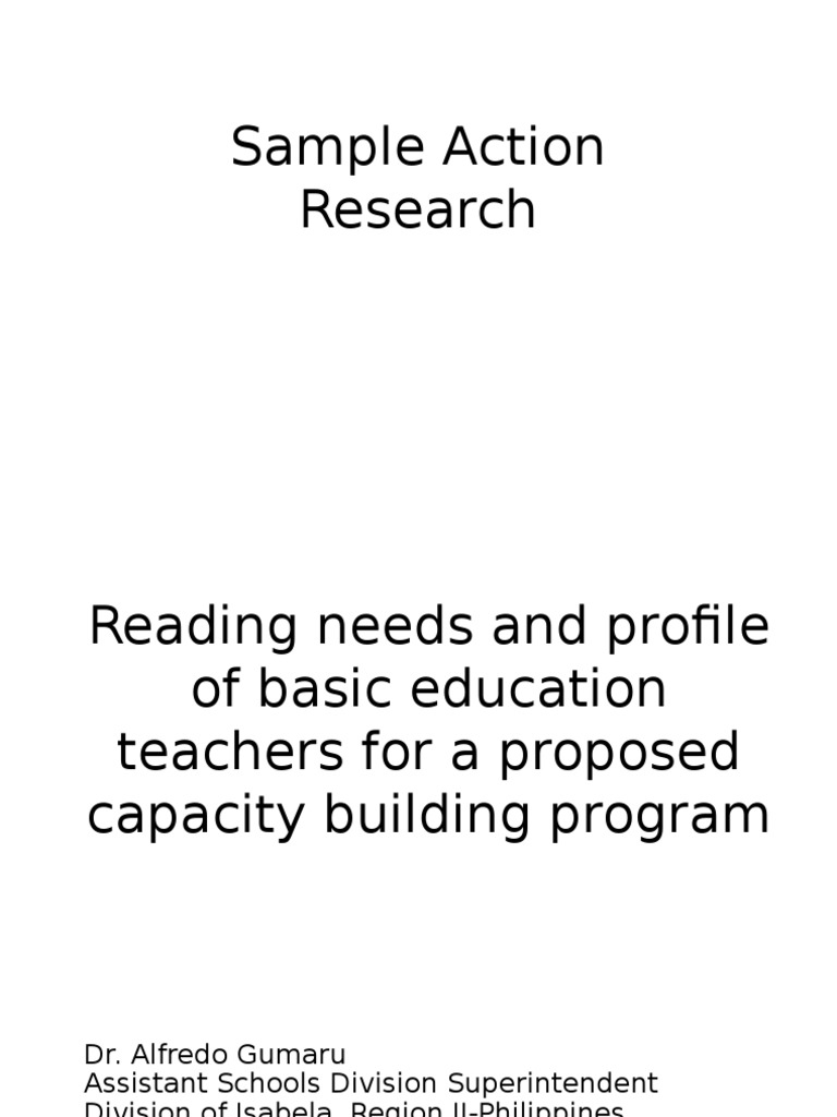 Sample Action Research | PDF | Reading (Process) | Survey Methodology