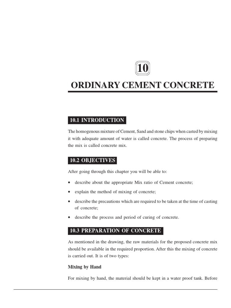 Ordinary Cement Concrete: Certificate in Construction Supervision ...