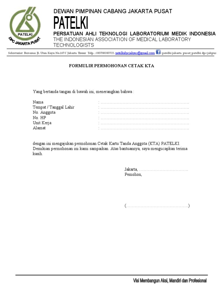 Formulir Cetak KTA PATELKI | PDF | Sains & Matematika | Komputer