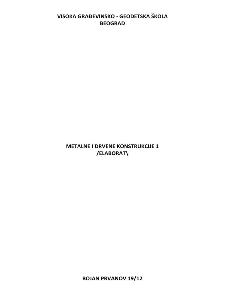 Metalne I Drvene Konstrukcije 1 GRAFICKI | PDF