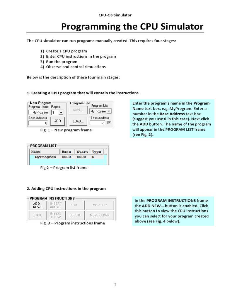Introduction To Cpu Simulator Instruction Set Central Processing Unit 