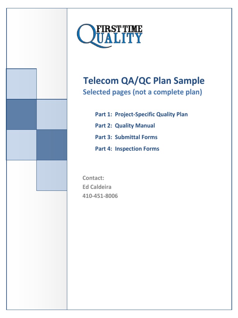 Telecom Quality Plan Sample | PDF | Quality Assurance | Specification ...