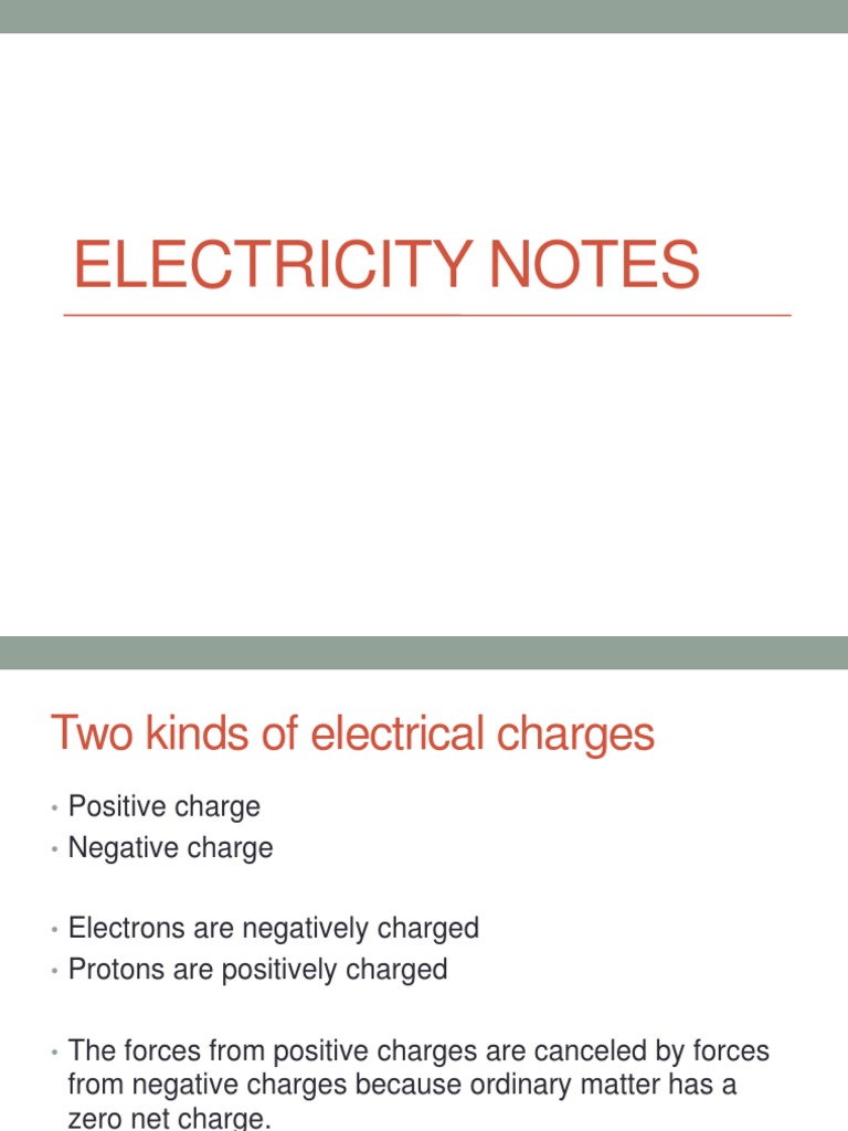 Electricity Notes PDF