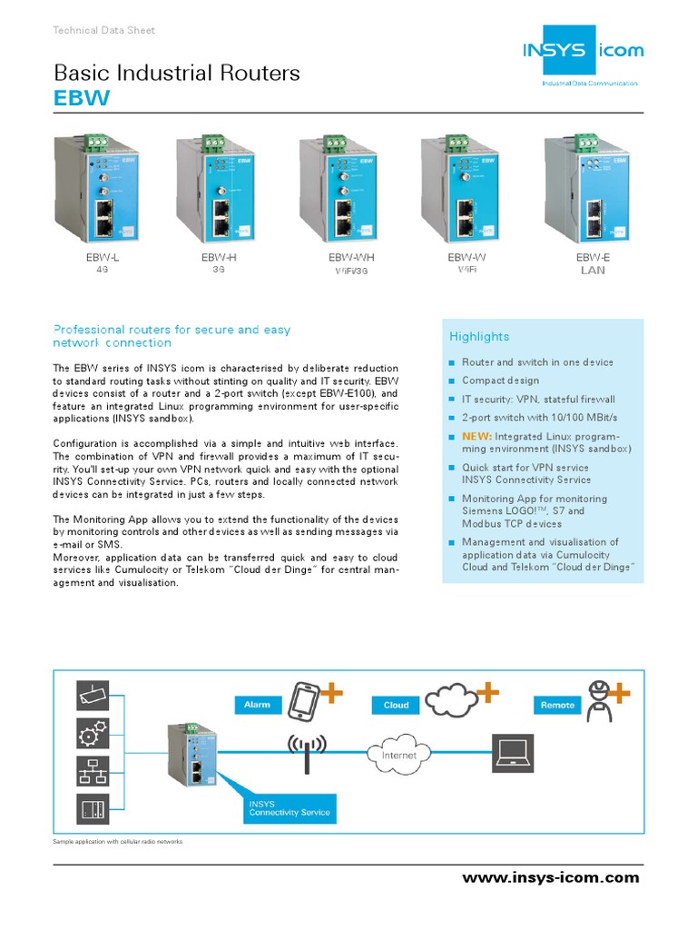 INSYS - EBW Serie Ebook | PDF | Wi Fi | Router (Computing)