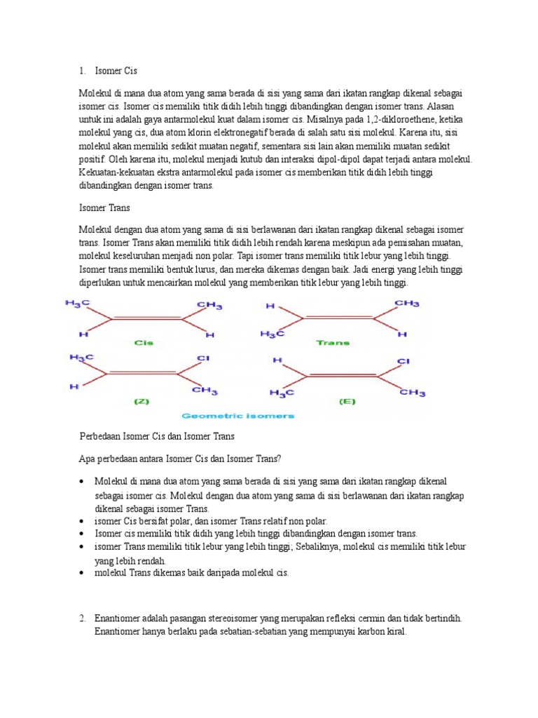 Perbedaan Isomer Cis dan Trans | PDF | Kesehatan Holistik | Sains ...