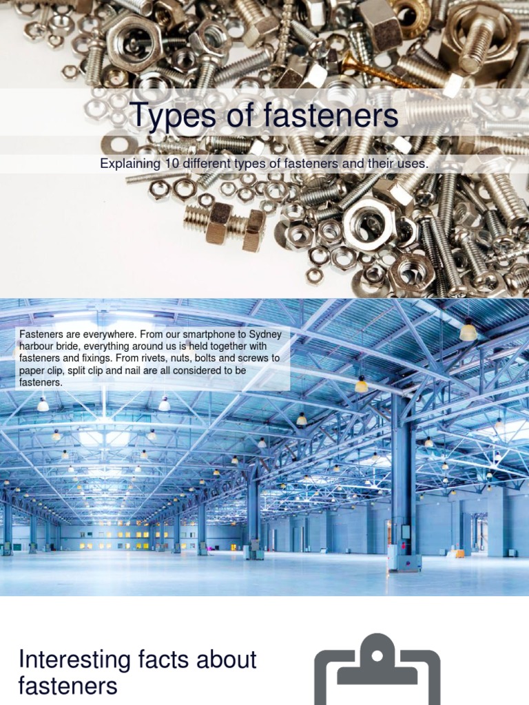 Types of Fasteners | PDF | Nut (Hardware) | Screw