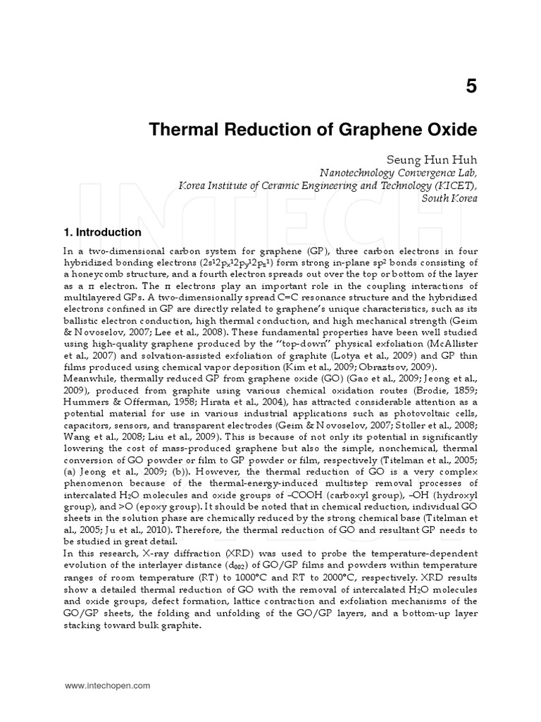 Thermal Reduction of Graphene Oxide | PDF | Graphene | X Ray ...