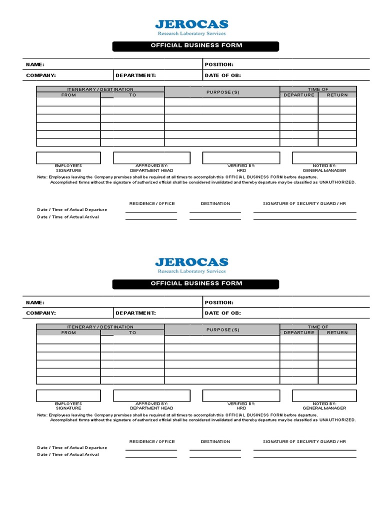 Official Business Form | PDF