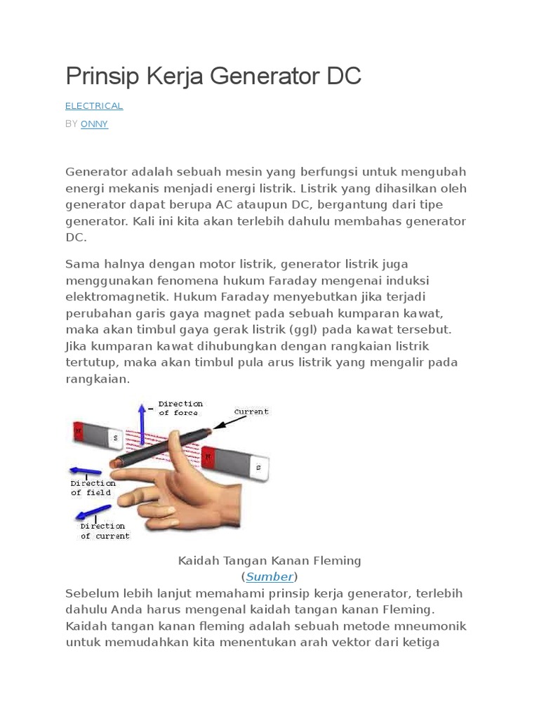 Prinsip Kerja Generator DC | PDF