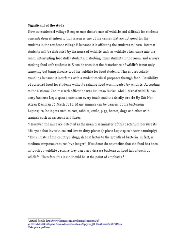 Significant of The Study: Artikel Penuh: Hakcipta Terpelihara | PDF