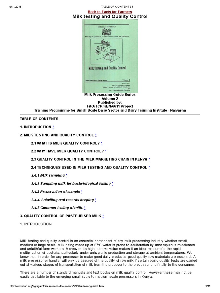 Lactometer Test | PDF | Milk | Dairy