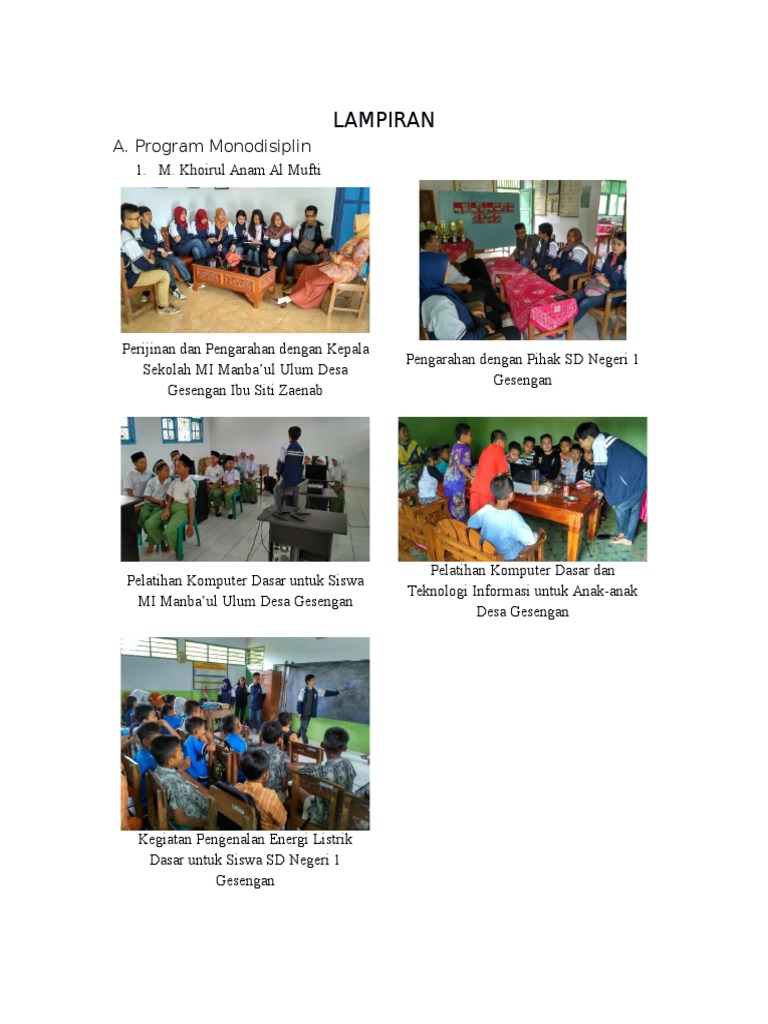 Contoh Lampiran Dokumentasi Kegiatan | PDF