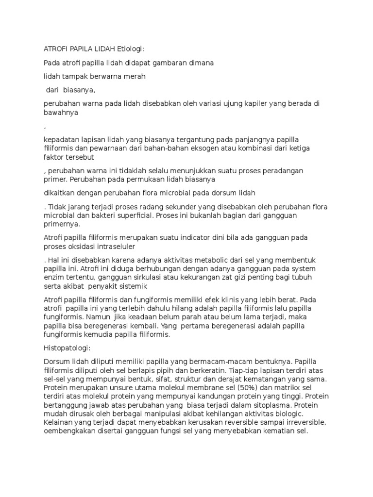 Atrofi Papila Lidah dan Anemia | PDF | Kesehatan Holistik
