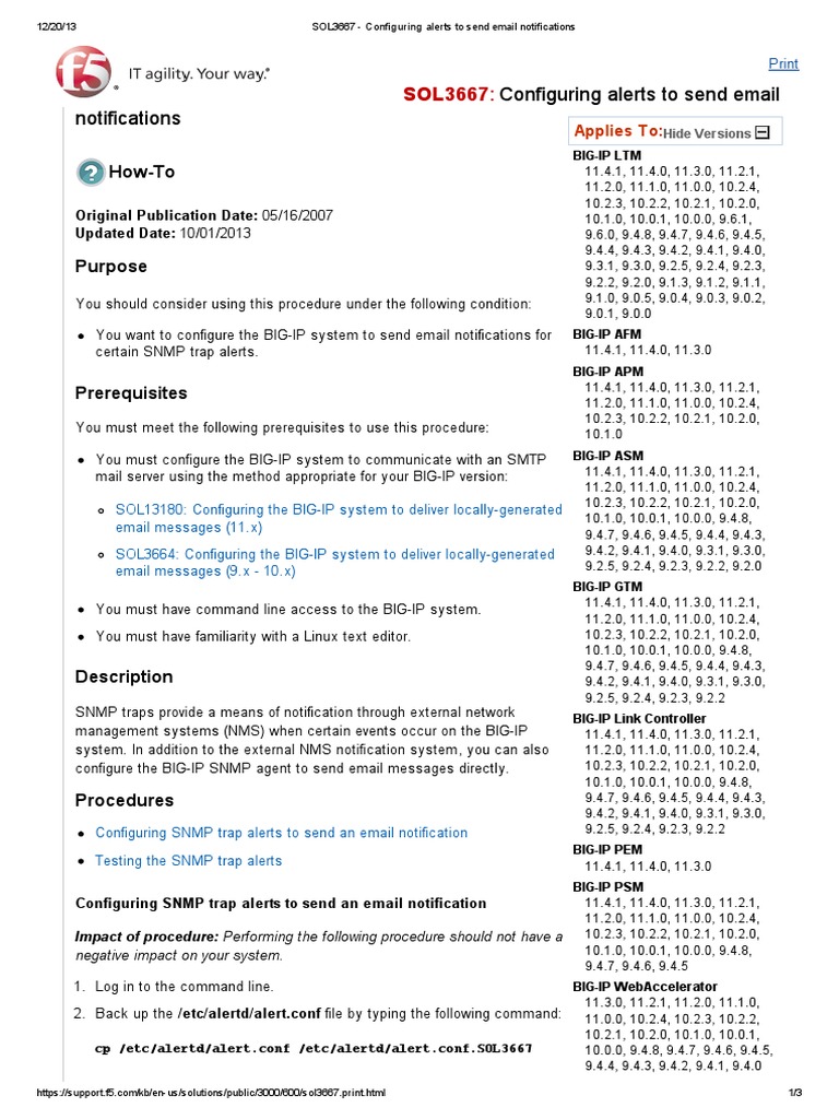 SOL3667 - Configuring Alerts To Send Email Notifications | PDF | Email ...