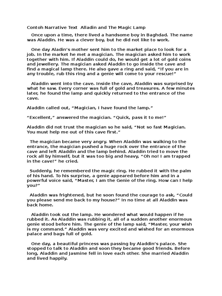 Contoh Narrative Text | PDF | Pinocchio