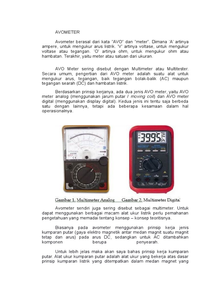 Prinsip Kerja dan Jenis Avometer | PDF