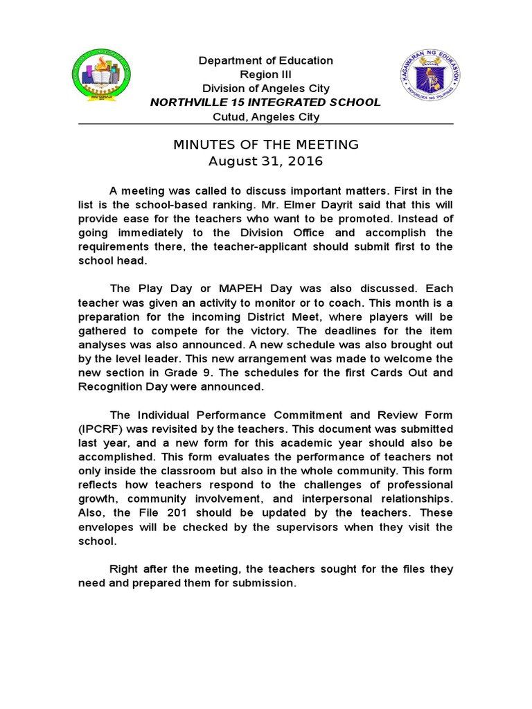 Meeting Narrative Report | PDF