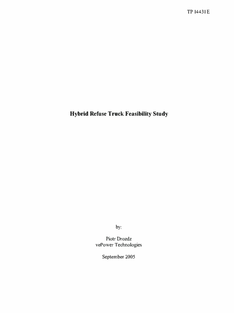 Drodz 2005 09 Hybrid Refuse Truck Feasibility Study | PDF | Hybrid ...
