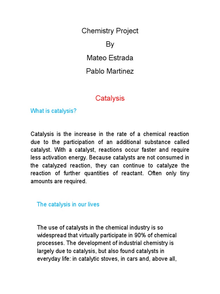 Chemistry Project | PDF | Osmosis | Catalysis