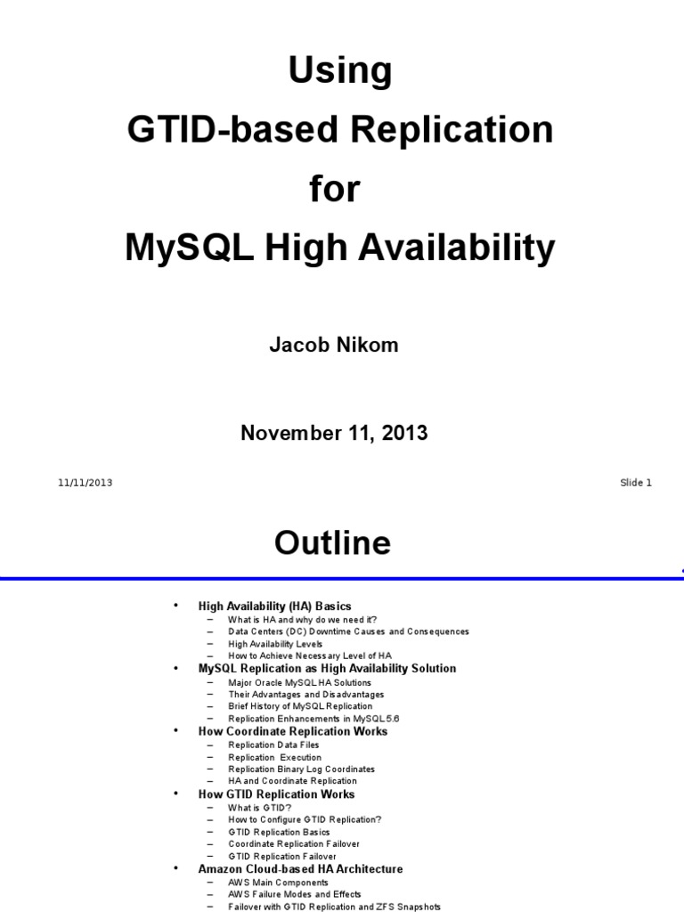 Gtid Based Replication For Mysql High Availability 0570 Pdf Replication Computing My Sql 2654