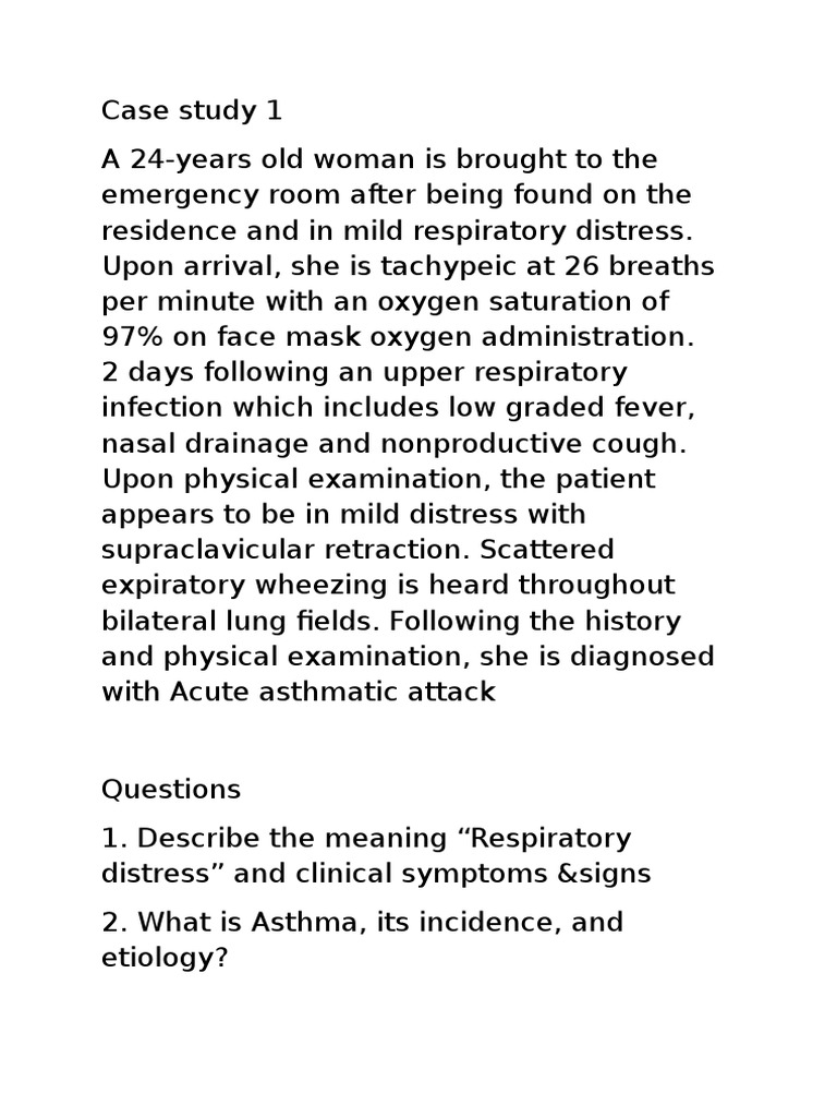 Case Study 1 | Tuberculosis | Asthma
