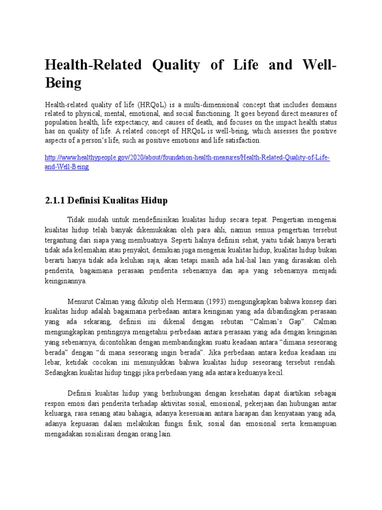Health Related Quality of Life | PDF