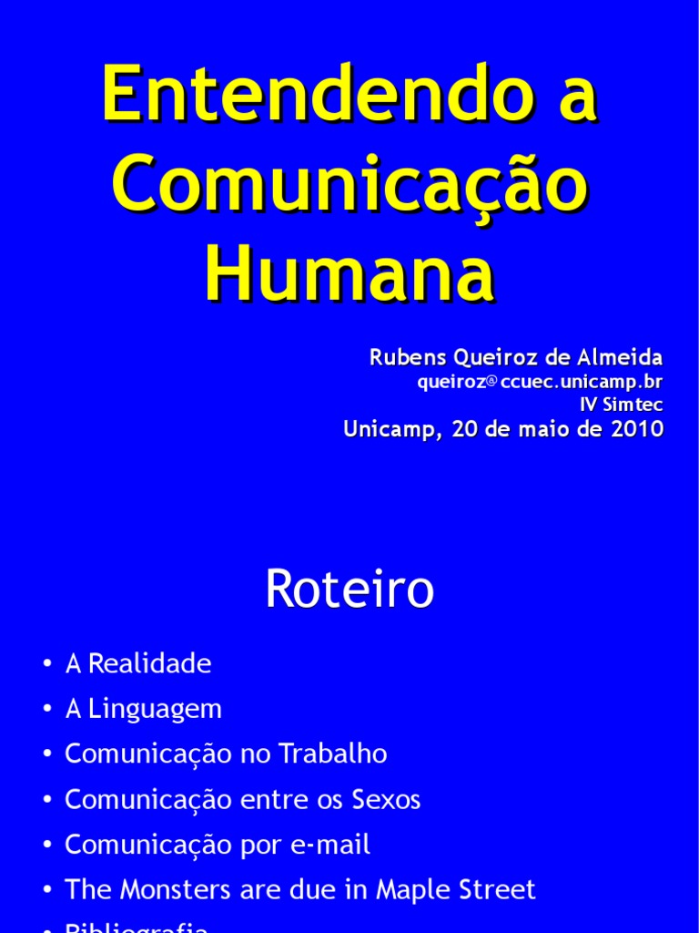 Entendendo A Comunicação Humana | PDF | Humano | Comunicação