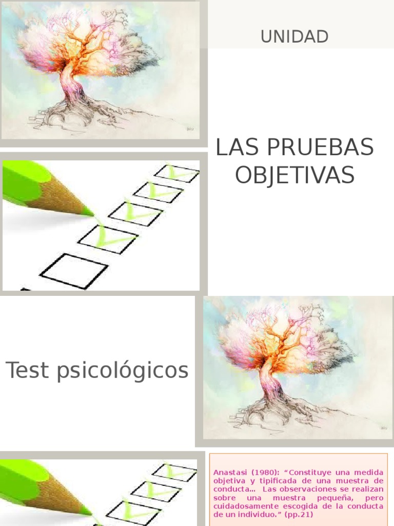 PRESENTACION - PRUEBAS OBJETIVAS | Validez (Estadísticas) | Ciencia ...